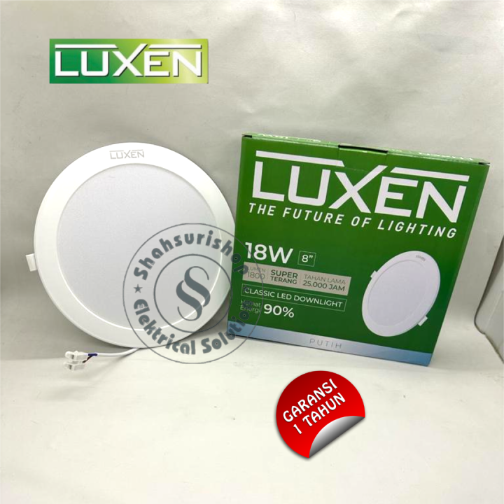 LUXEN LAMPU CLASSIC LED DOWNLIGHT PANEL 18 WATT BULAT INBOW 8" INCH ...