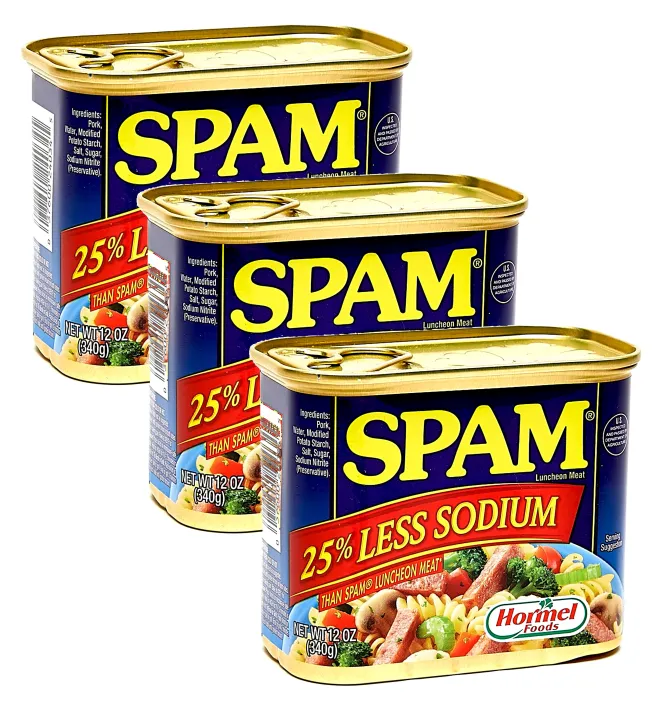 SPAM 25% Less Sodium 3 cans (340g per can) | Lazada PH