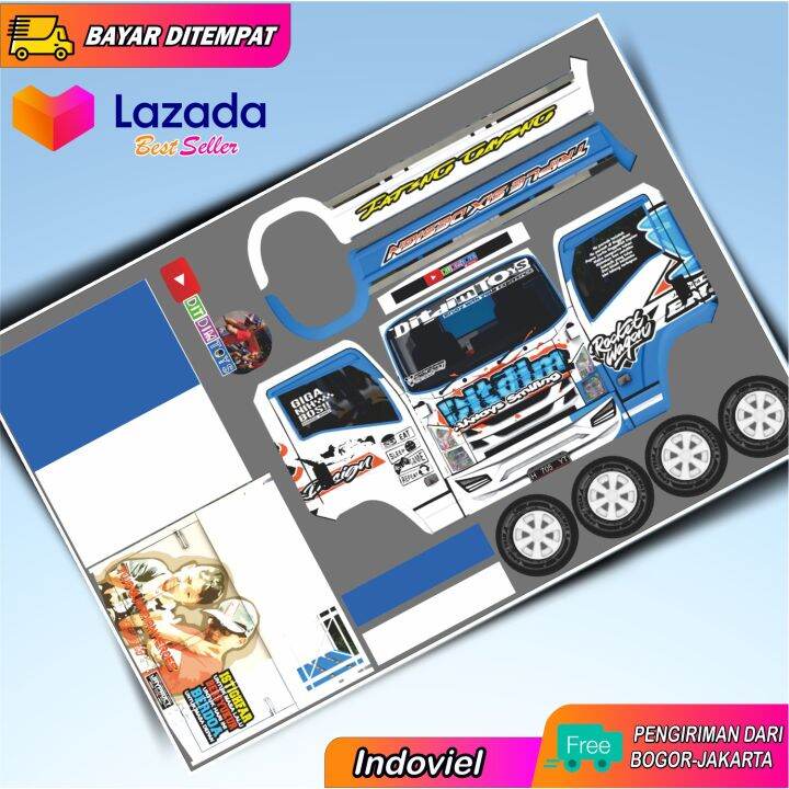 Pola stiker papercraft truk oleng Ditdim youtube ukuran besar | Lazada ...