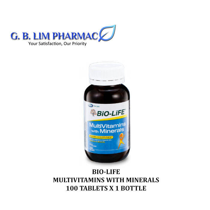 BIO-LIFE MULTIVITAMINS WITH MINERALS 100 TABLETS ONE BOTTLE (EXP: 29 ...