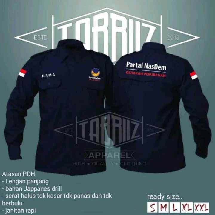 seragam PDH PARTAI NASDEM GERAKAN PERUBAHAN KEMEJA LENGAN PANJANG ...