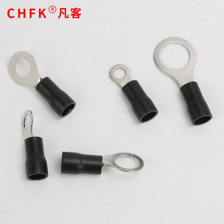 Cold-pressed terminal brass RV3.5-5 round pre-insulated end copper nose copper joint 0.7 thick ...