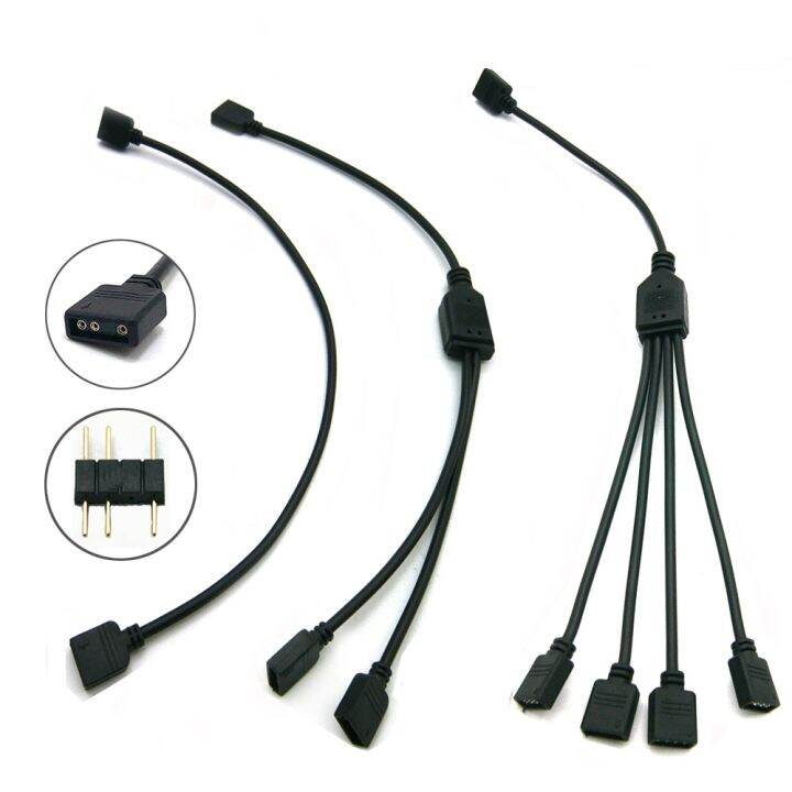5-24V 3 Pins RGB LED Connector 1 to 1 2 3 4 5 3pin Power Splitter ...