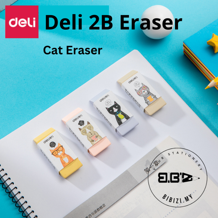 Deli Eraser 2B Character School Pencil Eraser Soft Clean and Dust Free ...