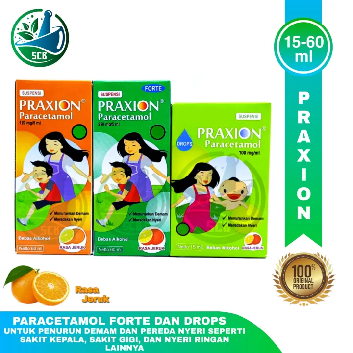 Praxion Paracetamol 120mg-100mg All Varian - Obat Demam, Pereda Nyeri ...