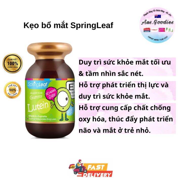 Kẹo Dẻo Hỗ Trợ Bổ Mắt Thị Lực Spring Leaf Gummies Lutein Cho Bé ...