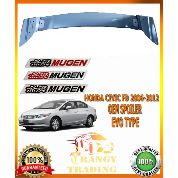 Useful Honda Civic FD 2006 to 2012 OEM Spoiler UNPAINTED with Mugen ...