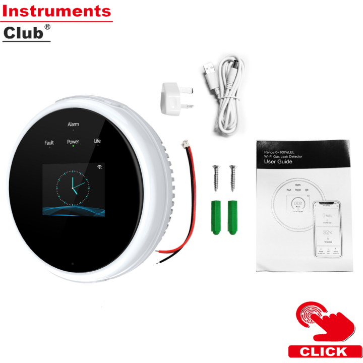 KKmoon Wifi Leak Detector and Fire Alarm LCD Display Wall Mounted APP ...