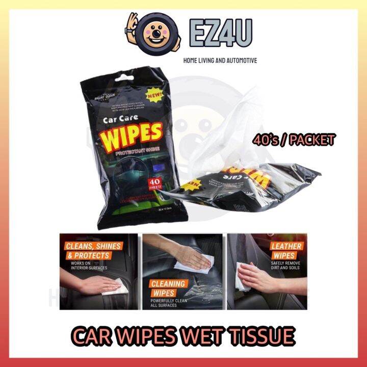 [EZ4U] Smart Clean Car Care Wipes Wet Tissue (40's) Tisu Basah Lap ...