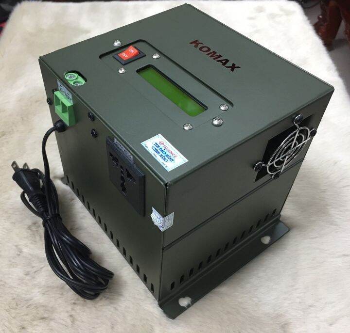 Máy kích điện 12V lên 220V sóng Sine tinh khiết kiêm sạc bình ắc quy tự ngắt KOMAX KD12-1500VA ...