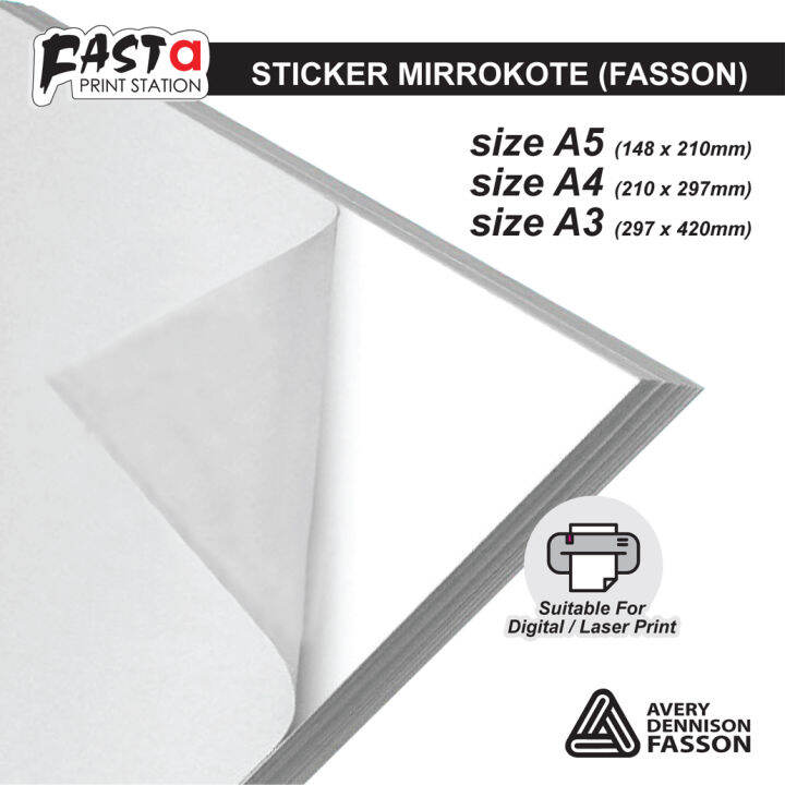 Sticker Fasson Mirrorkote Glossy Sticker Label Sticker Glossy Sticker ...