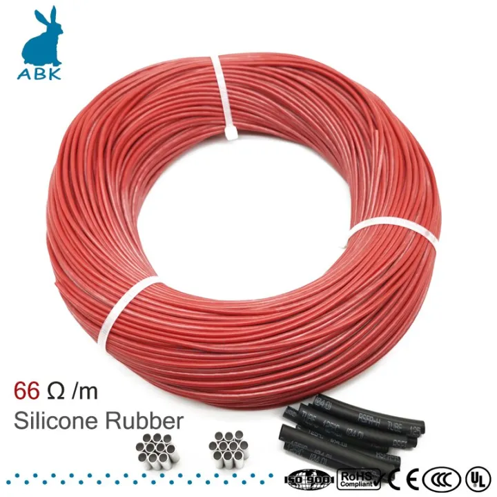 100meters 66 Ohm Silicone Rubber Carbon Fiber Heating Cable Heating ...