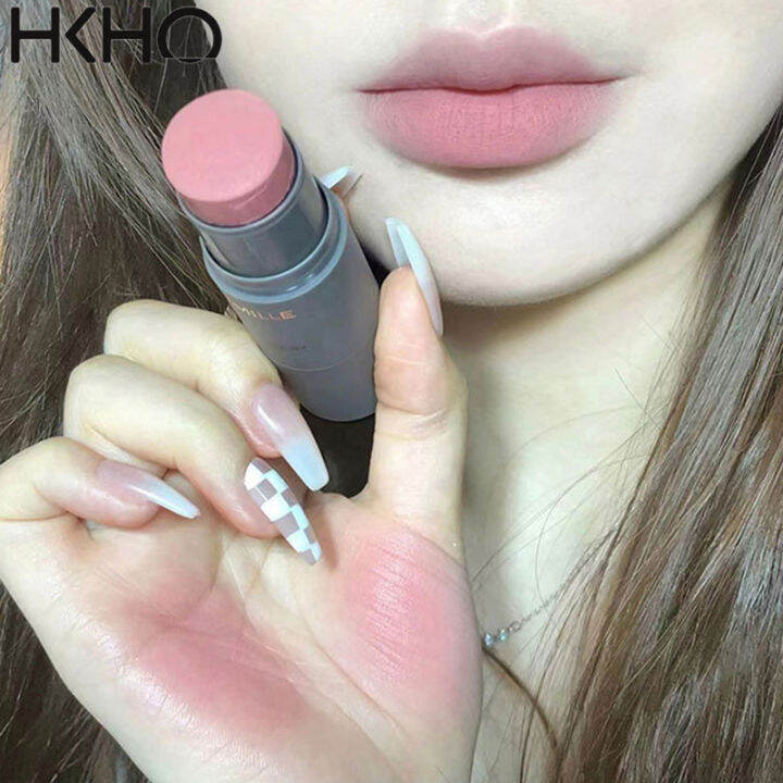 HKHO ลิปสติกแก้มแท่งบลัชสองด้านอเนกประสงค์กันน้ำติดทนนานแท่งบลัชคอน ...