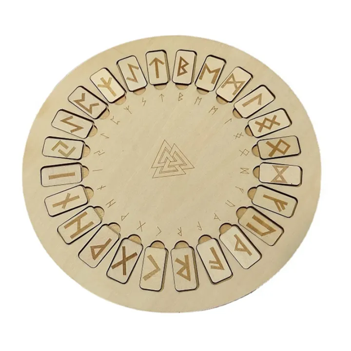 Wooden Rune Disc Set Witch Ceremony Props Magic Altar Pendulum Tarot ...