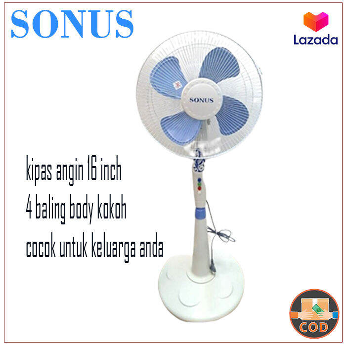 Kipas Angin Berdiri/Stand Fan 16 inch Sonus - 1608 terbaru | Lazada Indonesia