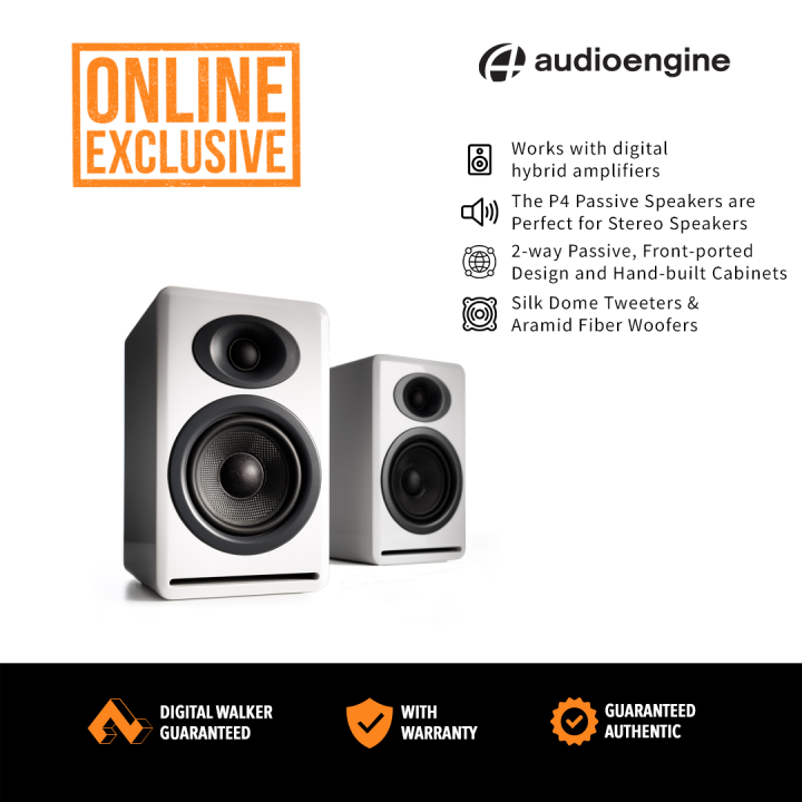 [ONLINE EXCLUSIVE] Audioengine P4 Passive Bookshelf Satin Speaker ...
