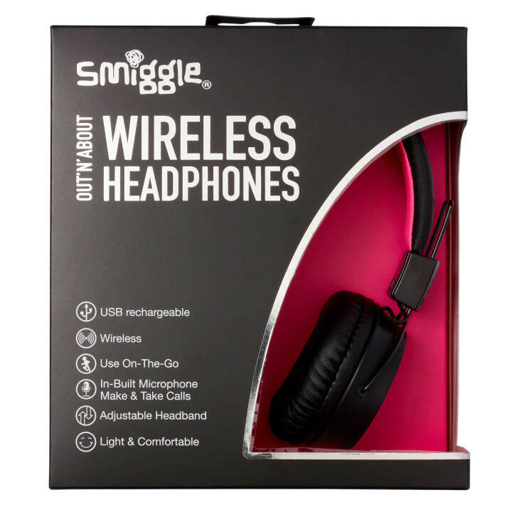 SMIGGLE OUT 'N ABOUT WIRELESS HEADPHONE WITH BUILT IN MICROPHONE ...