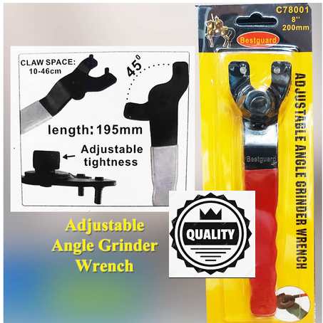 Bestguard Adjustable Angle Grinder Wrench 8" 200mm Adjustable Tightness ...
