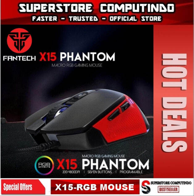Fantech X15 Phantom Macro RGB Gaming Mouse 7 Button 4800 DPI | Lazada ...
