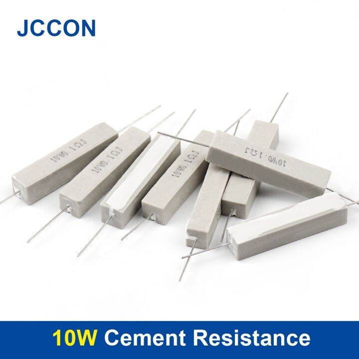10Pcs 10W Cement Resistor 5 0.1R 10K 0.1R 0.15R 0.22R 0.25R 0.33R 0.47R 1R 1.5R 2.2R 1K 2K 10K ...
