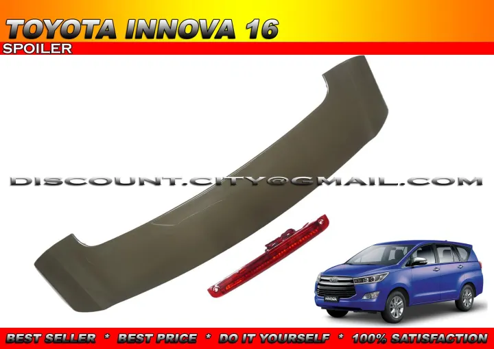 Toyota Innova 2016 Rear Spoiler Wing Unpainted with LED Light | Lazada PH