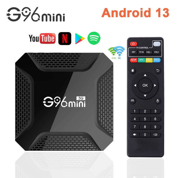 G96 Mini TV Box 8K Ultra HD 4GB+64GB Wireless 2.4G/5G dual-band WiFi Android 13 Google Assistant ...