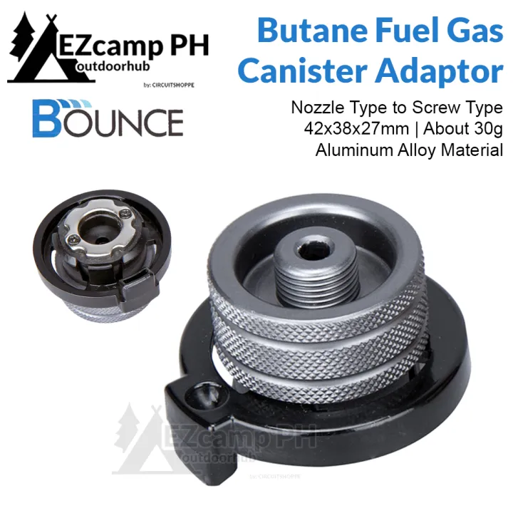 BOUNCE Butane Gas Canister Adapter Nozzle to Screw Threaded Type Lindal ...