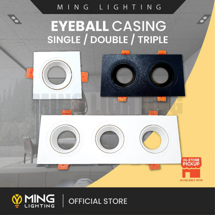 LED Eyeball Casing MR16 GU10 Bulb Replaceable Fitting Square Round ...