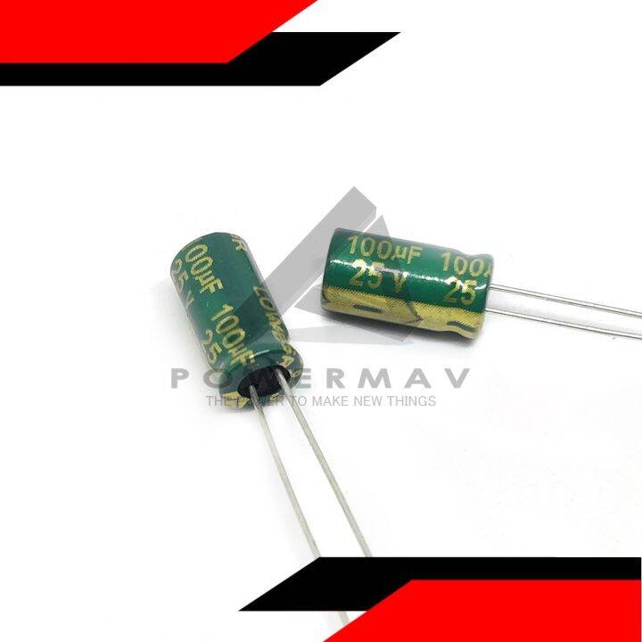 2pcs original 100uf 25v Capacitor New Aluminum Electrolytic Capacitors ...