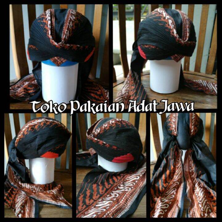 Blangkon Jogja Lipat Lereng Coklat Sliwir Dewasa /Adat Jawa /Setelan ...