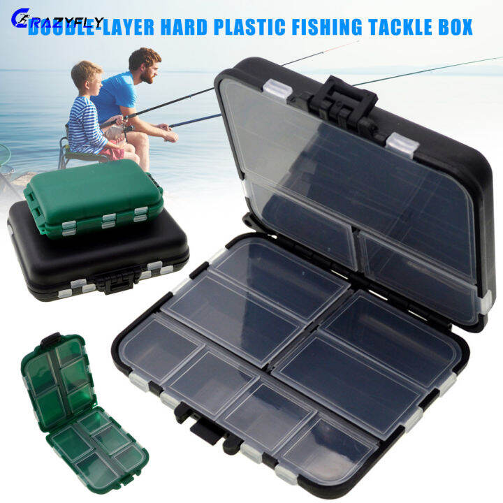 Crazyfly DOUBLE LAYER HARD PLASTIC MEDIUM FISHING TACKLE STORAGE BOX ...