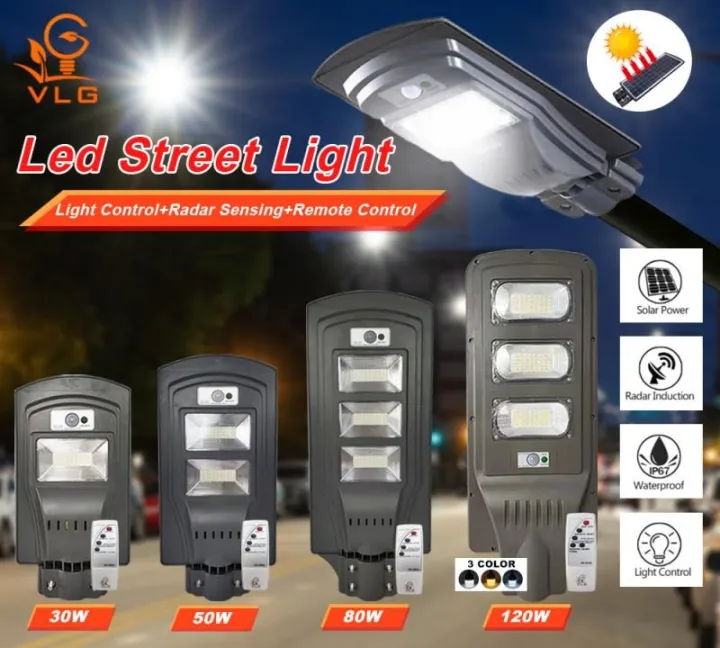 Solar Street Light with motion sensors, remote control and waterproof ...