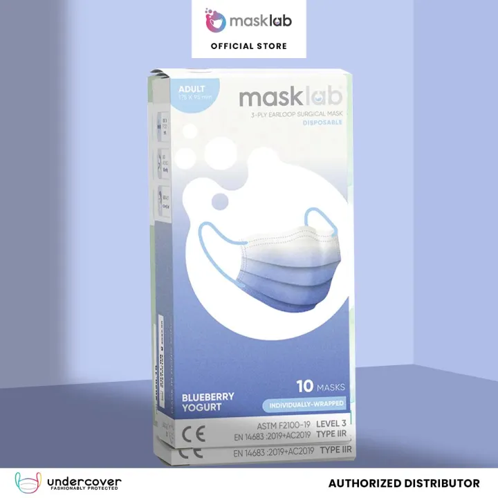 MASKLAB - Undercover Mask PH - Adult Surgical Blueberry Yogurt (10 pcs) | Lazada PH