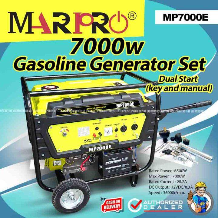 MARPRO USA 7000W Gasoline Generator Set Dual Start (MP7000E ...
