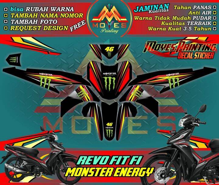 sticker motor full body honda revo fit fi - stiker decal honda revo fi ...