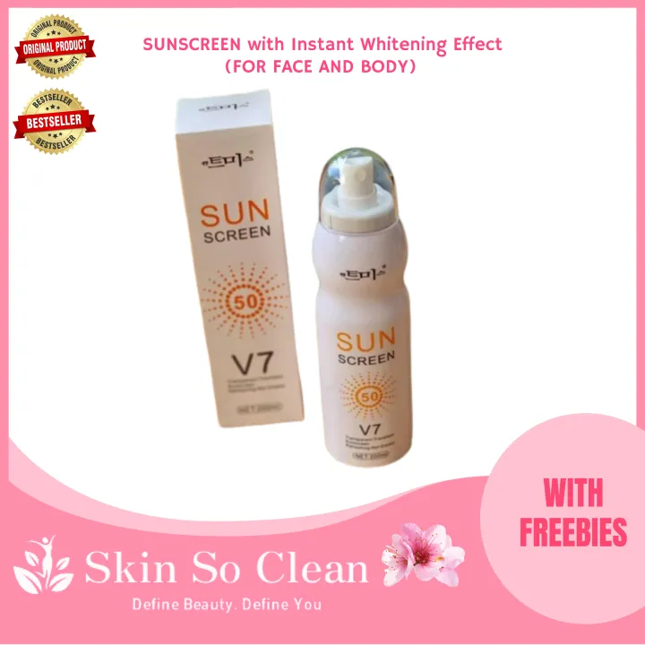 SKIN SO CLEAN SUNSCREEN Korean Spray Lotion SPF 50 with Instant ...