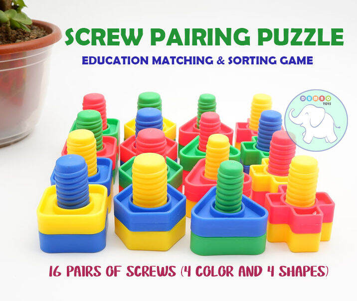Screw Pairing Puzzle Sorting Matching Game Mainan Edukasi Anak Balita ...