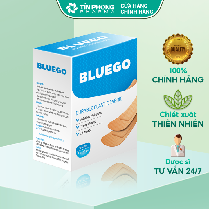 Băng Gạc Y Tế, Băng Dính Bluego Hộp 30 Miếng Giúp Chăm Sóc Bảo Vệ Vết Thương, An Toàn Tiện Lợi ...