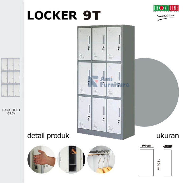 Loker Besi Lemari Locker Besi Murah loker 9 pintu 9T FRONTLINE | Lazada ...