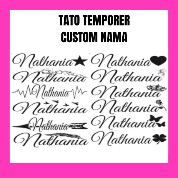 TATO TEMPORER CUSTOM NAMA | Lazada Indonesia