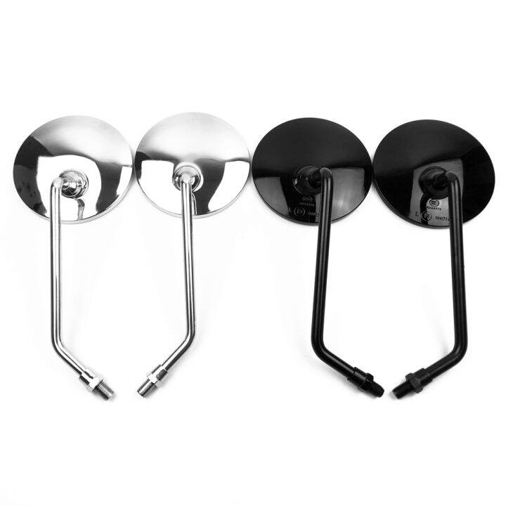 【hd】 Universal Motorcycle Mirrors Chrome Round Mirror Motorcycle Long