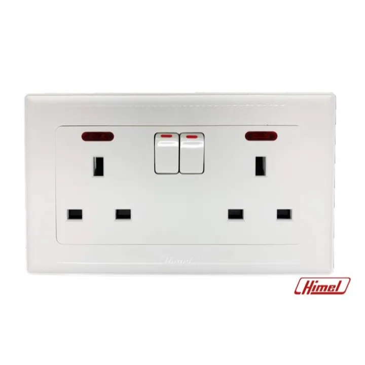 HIMEL Advance Series 13A Twin Gang Socket Outlet with Neon [HWDAT13SN ...