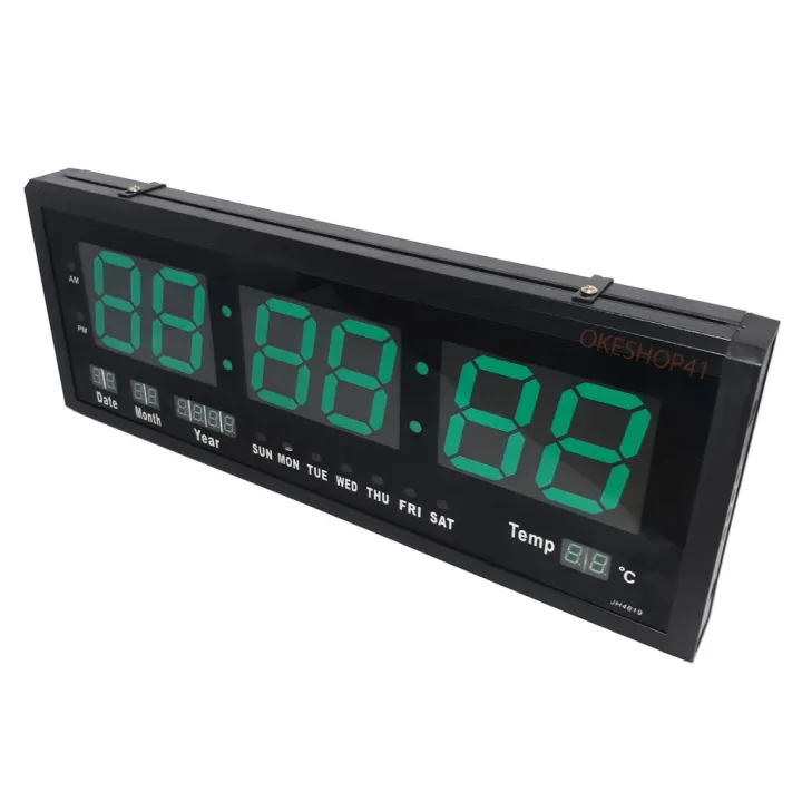 Jam Dinding Digital Besar LED Clock 4819 Hijau | Lazada Indonesia