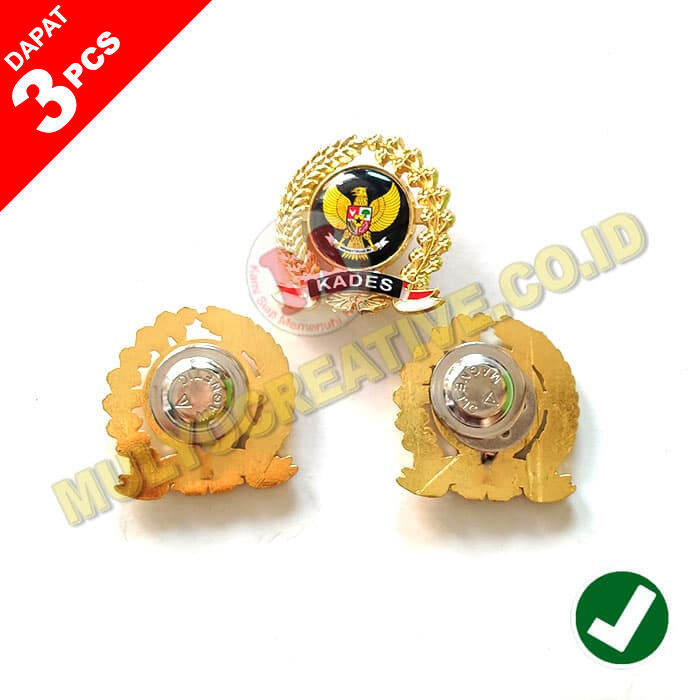 Pin Kades Model Magnet Lencana Pin Kepala Desa Padi Dan Kapas Murah ...