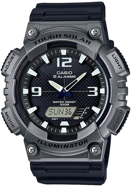 Casio Men's Tough (Solar Powered) Quartz Watch with Resin Strap, Black, 25 (Model: AQ-S810W ...