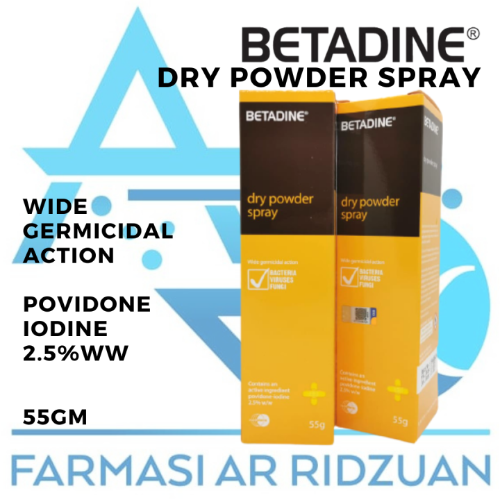 Betadine Dry Powder Spray 55gm | Lazada
