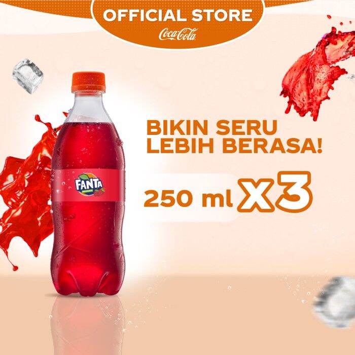 Fanta Strawberry - Minuman Soda Rasa Stroberi - Botol 250ml - x3 Pcs | Lazada Indonesia