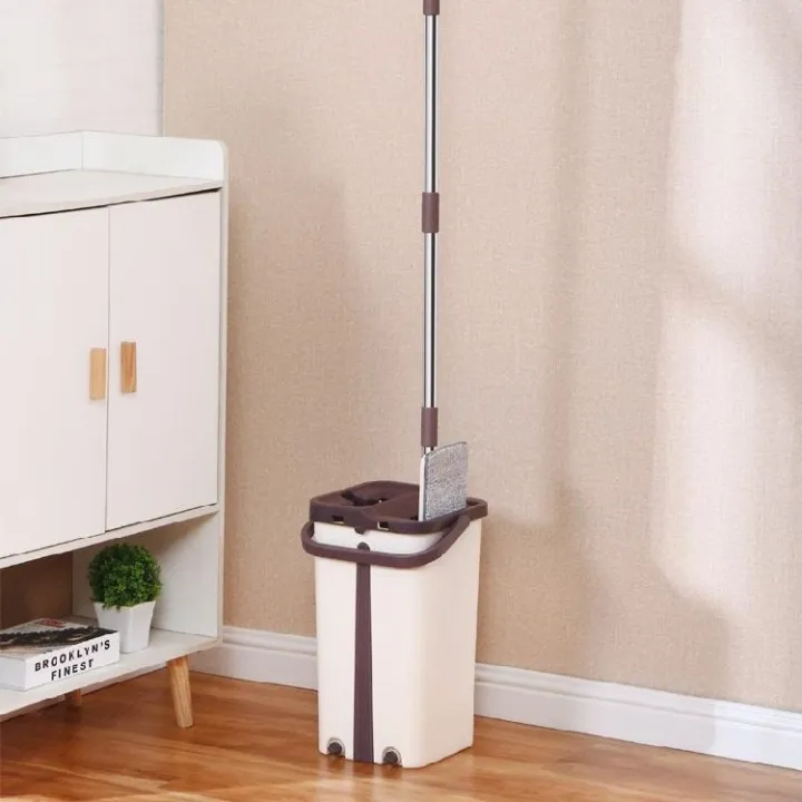 Flat Lazy Mops With Bucket map Cloth complete Set Flat Squeeze Mop and ...
