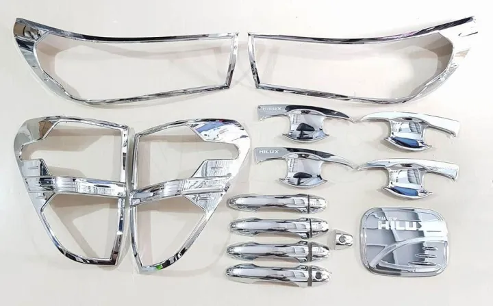 Toyota Hilux Conquest 2018 to 2019 Combo Garnish Set Chrome | Lazada PH