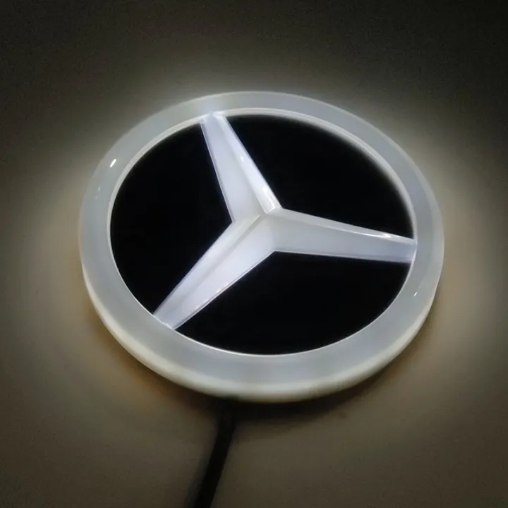 For Benz LED Car Logo Front Bumper Rear Bumper Badge LED Light Emblems ...